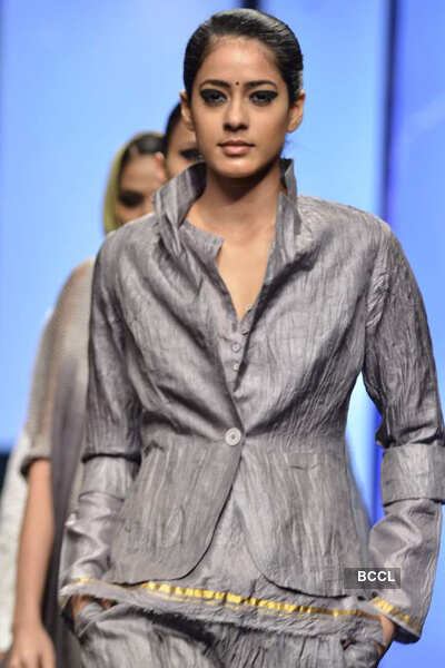 Pia showcases a creation by designers Abraham and Thakore on Day 4 of ...