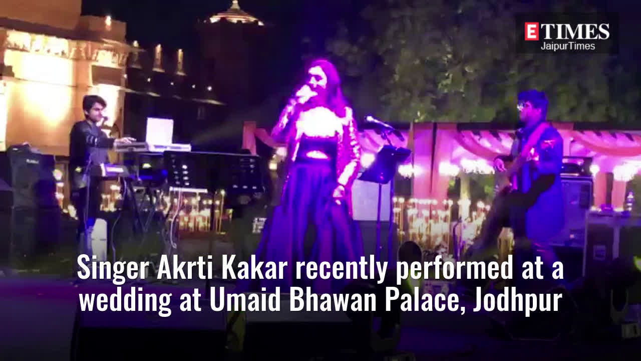 Singer Akriti Kakar performs at a wedding in Rajasthan