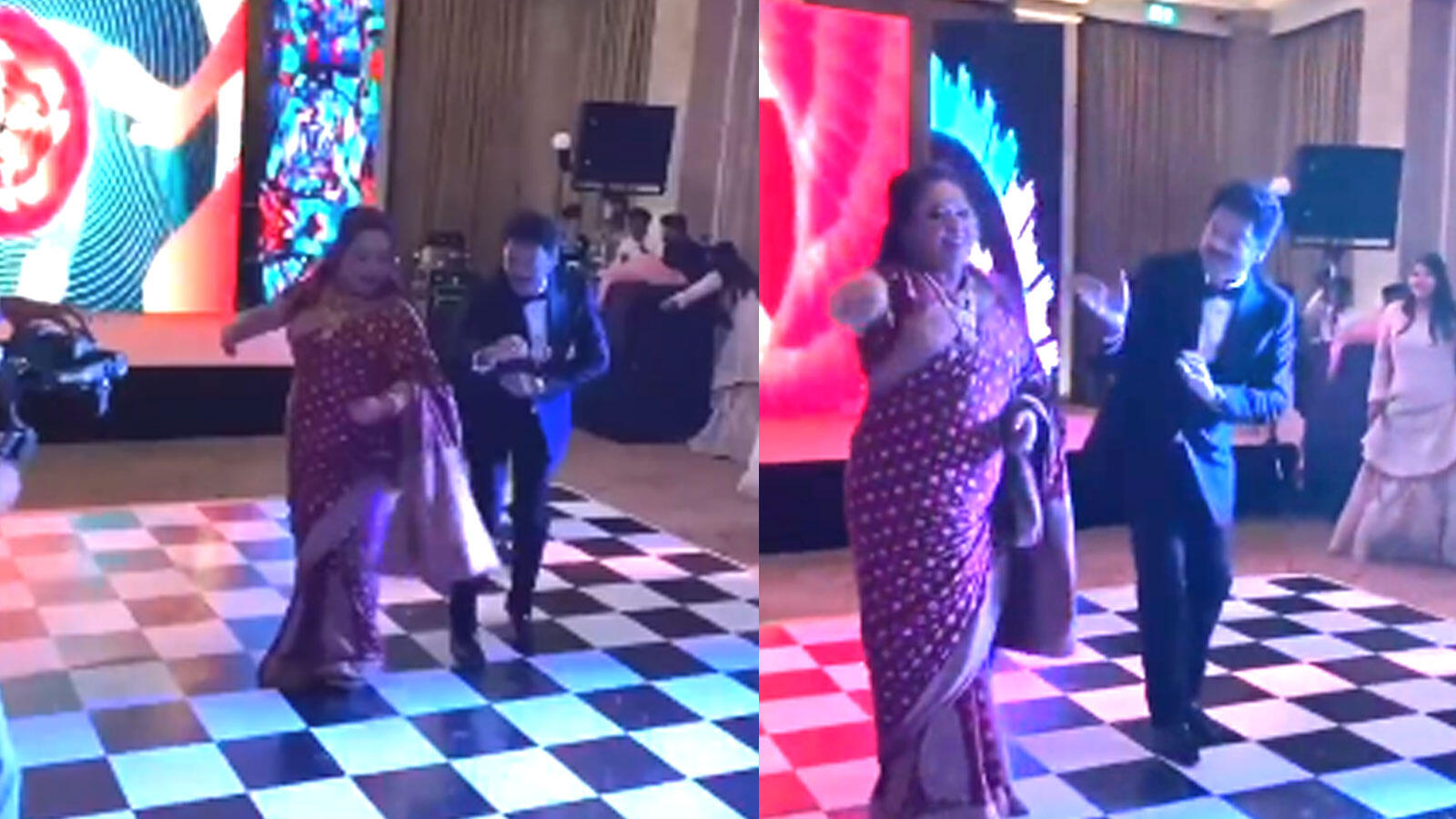 Udit Narayan's crazy dance with wife Deepa at Aditya Narayan and Shweta ...