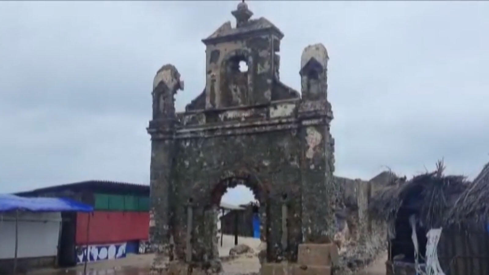 Cyclone Burevi: Wall of dilapidated church collapses in Rameswaram