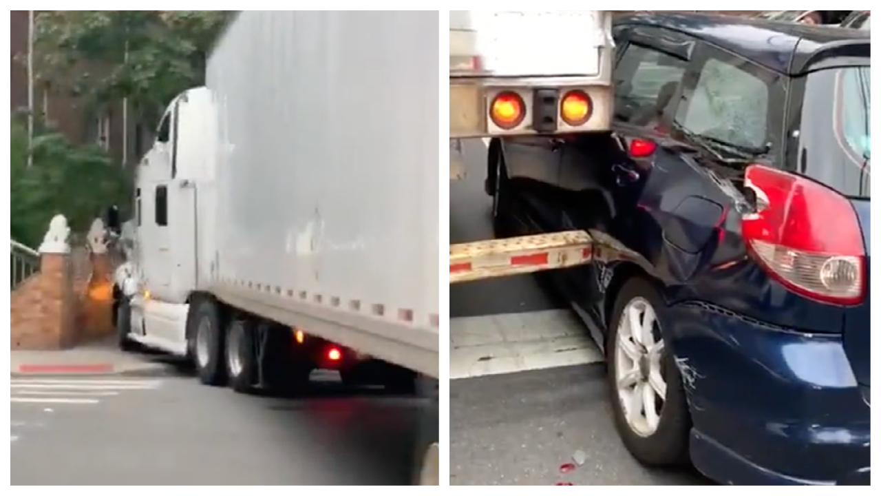 Destruction level 100: This truck driver entered the wrong street