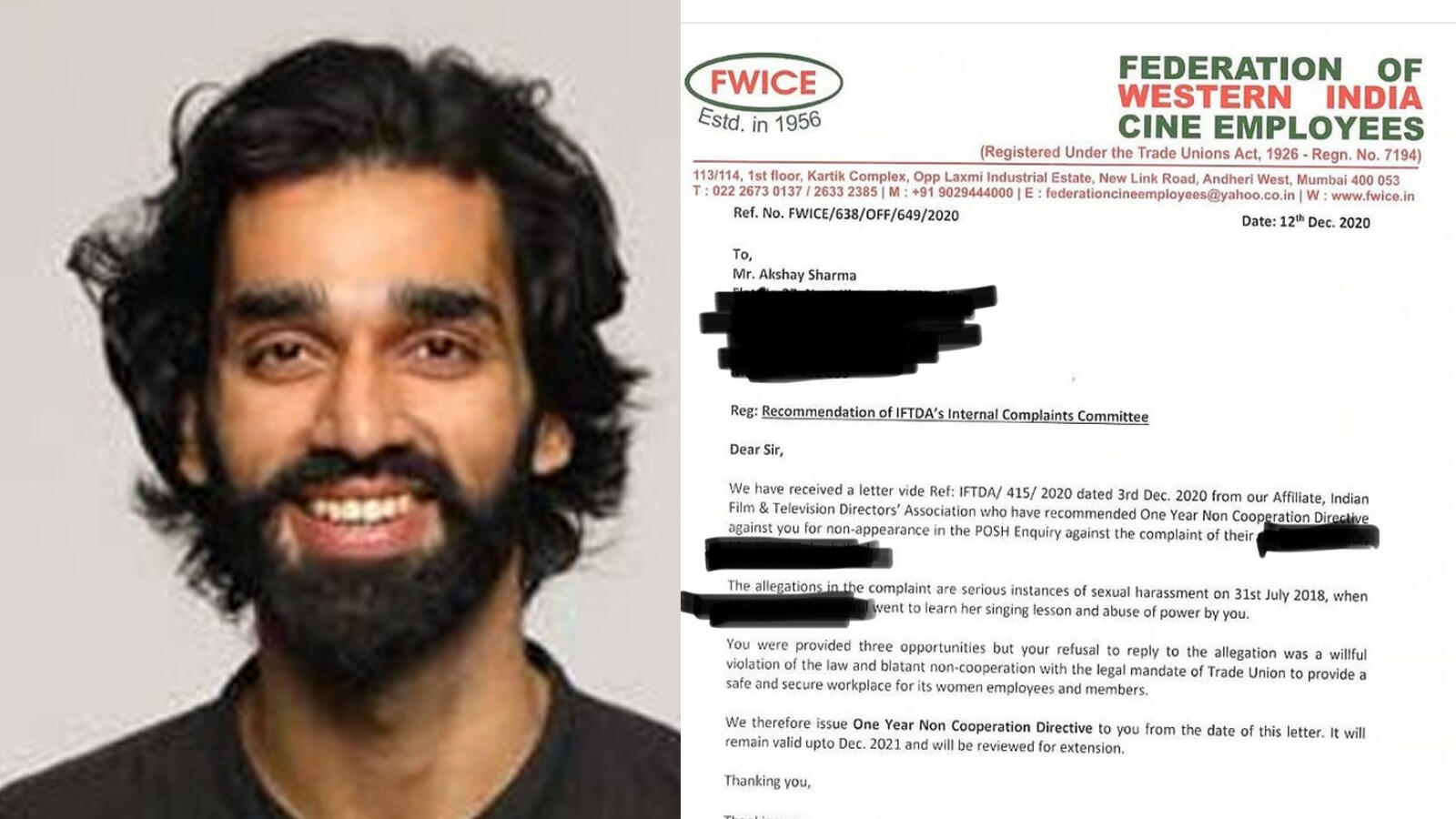 Actor-singer Akshay Sharma faces sexual harassment allegations, issued ...