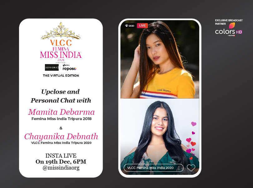 Stay tuned as Mamita Debbarma goes live with VLCC Femina Miss India Tripura 2020 Chayanika Debnath!