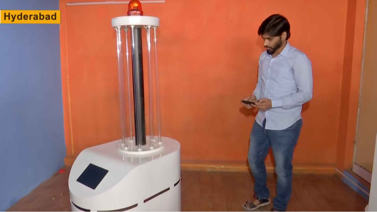 Hyderabad start-up develops low-cost disinfectant robot