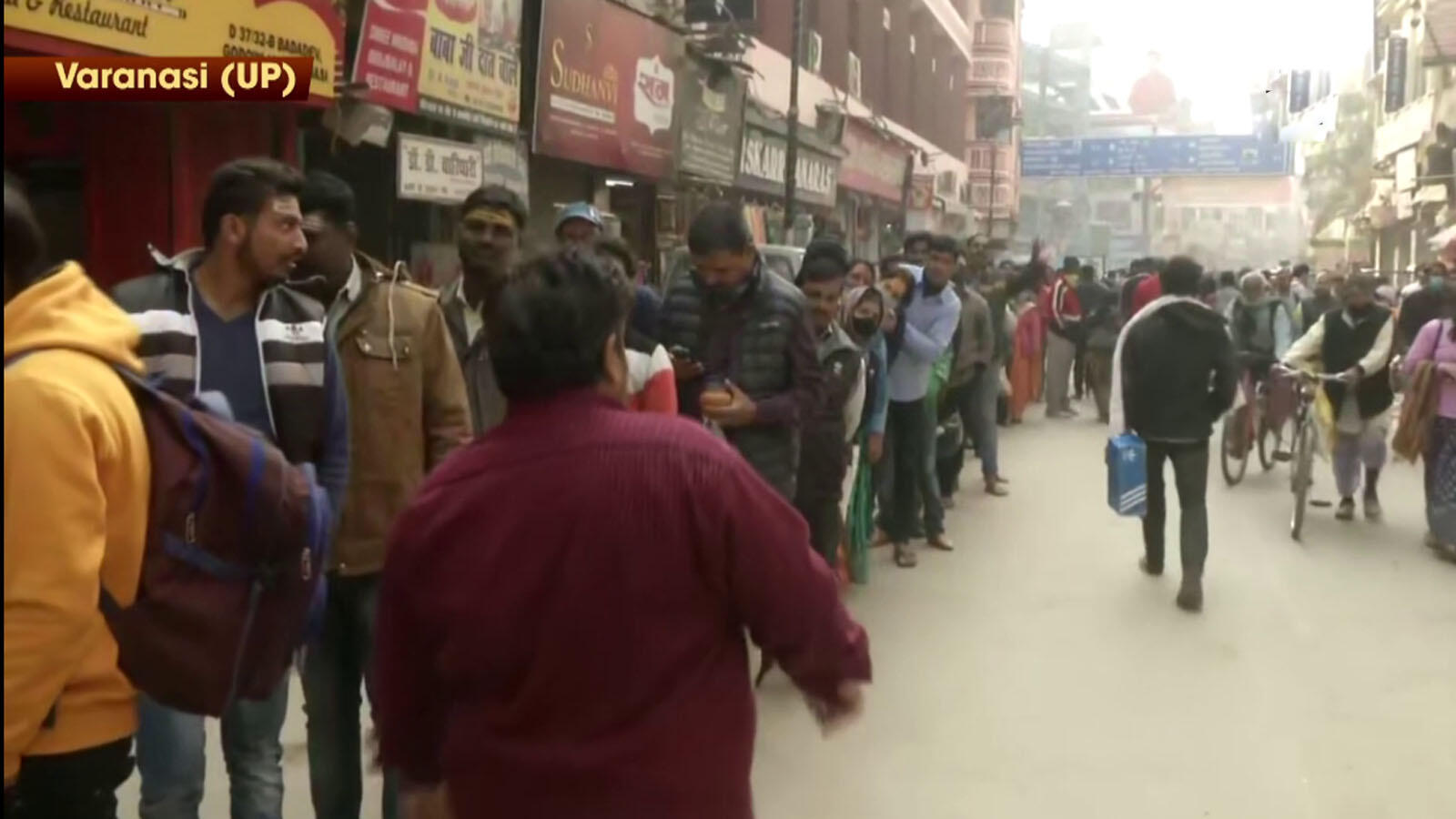 Devotees offer prayers at Kashi Vishwanath Temple in Varanasi