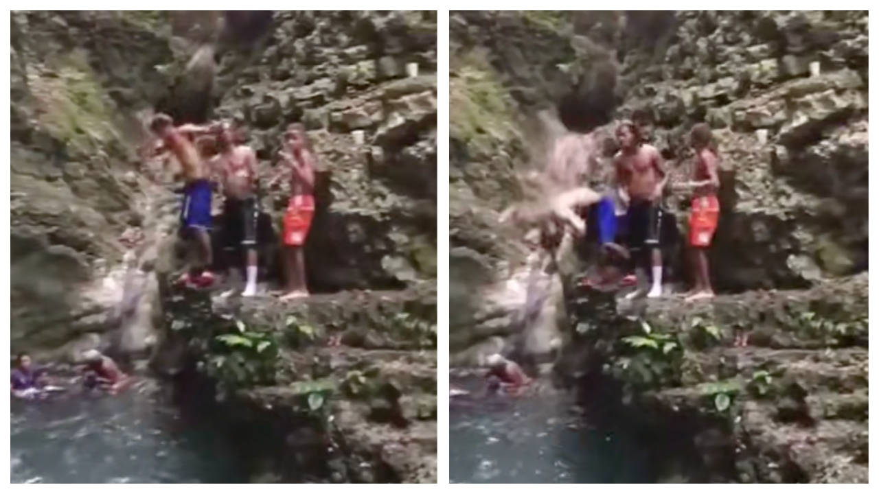 Ouch: Rock falls on unsuspecting man’s neck