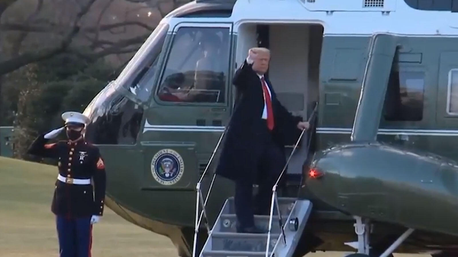Donald Trump leaves White House for the last time as US President