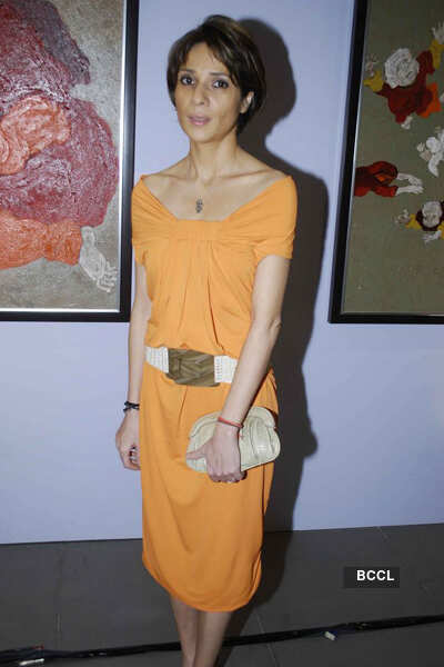 Laila Lamba (R) at BMW art exhibition at Worli, Mumbai on April 21 ...