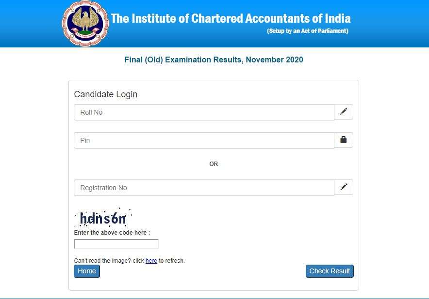 How to check the ICAI CA final exam result?