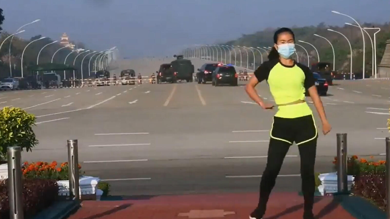 Watch: Woman doing aerobics amid Myanmar coup, video goes viral