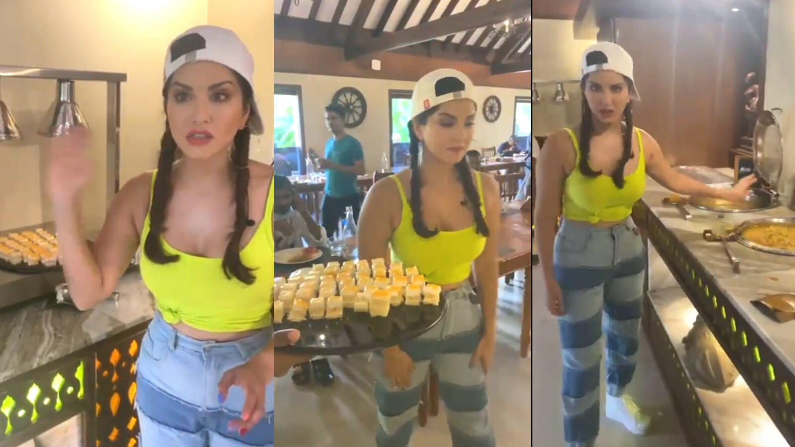 Sunny Leone turns 'food critic' as she reviews food served on the sets ...