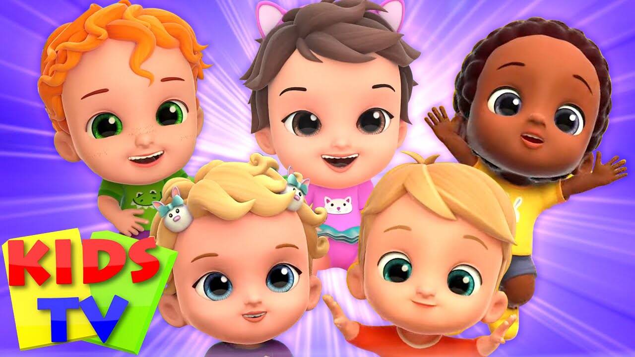 English Kids Poem: Nursery Song in English 'Five Little Babies Jumping ...