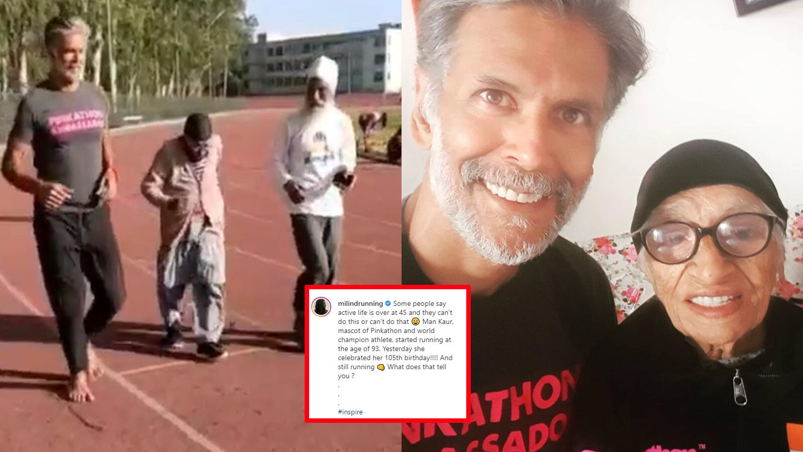 Milind Soman shares an inspiring post on 105th birthday of world ...