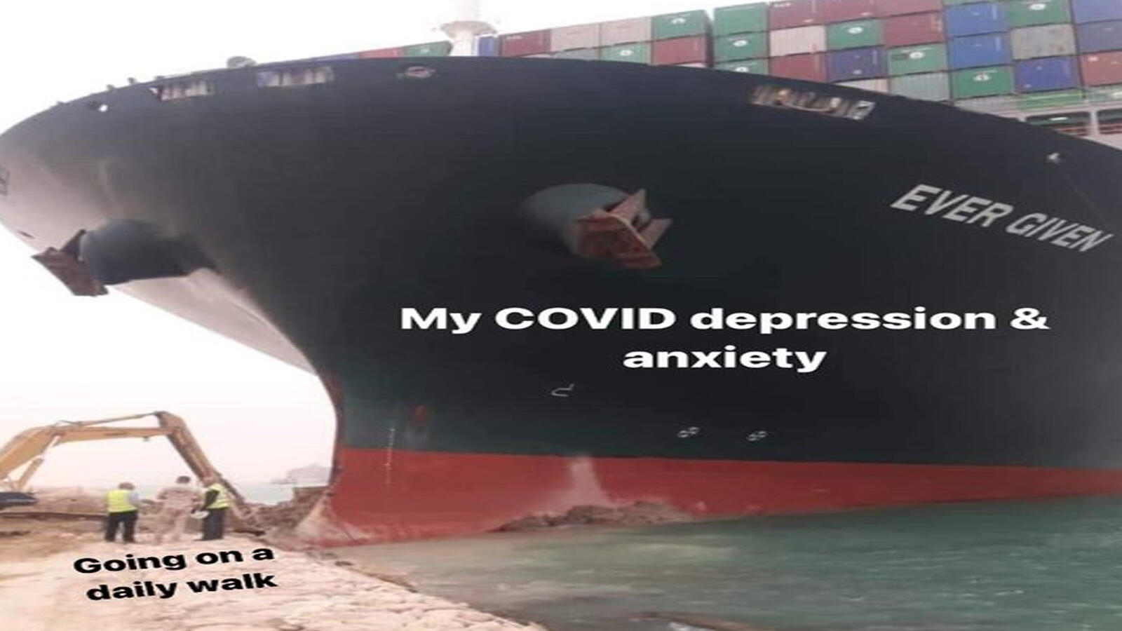 Stuck ship at Suez Canal inspires memes and jokes
