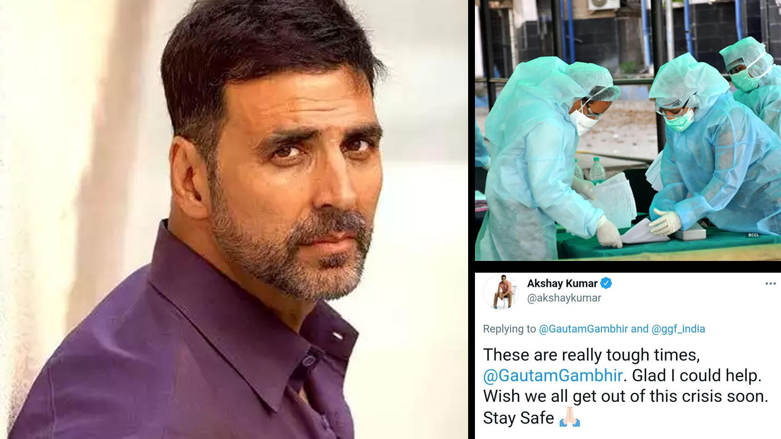 Akshay Kumar donates Rs 1 crore to Gautam Gambhir's foundation to help ...