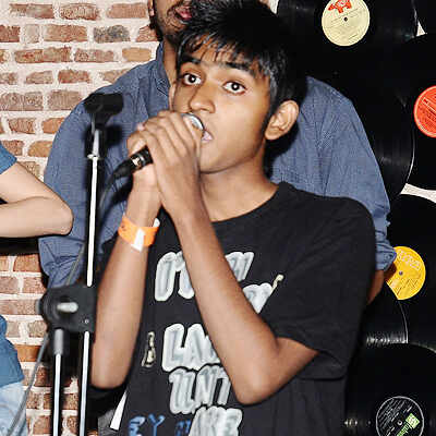 Participants Punit Tayal and Aditya Jassi during Delhi Open Karoke ...