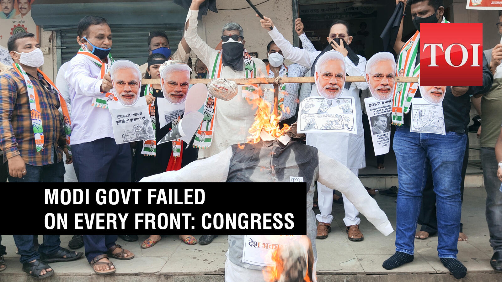 Modi government: Navi Mumbai: Congress workers stage protest against ...