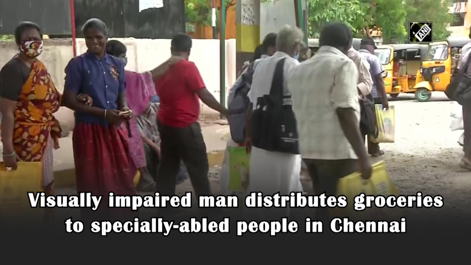 Visually impaired man distributes groceries to specially-abled people ...