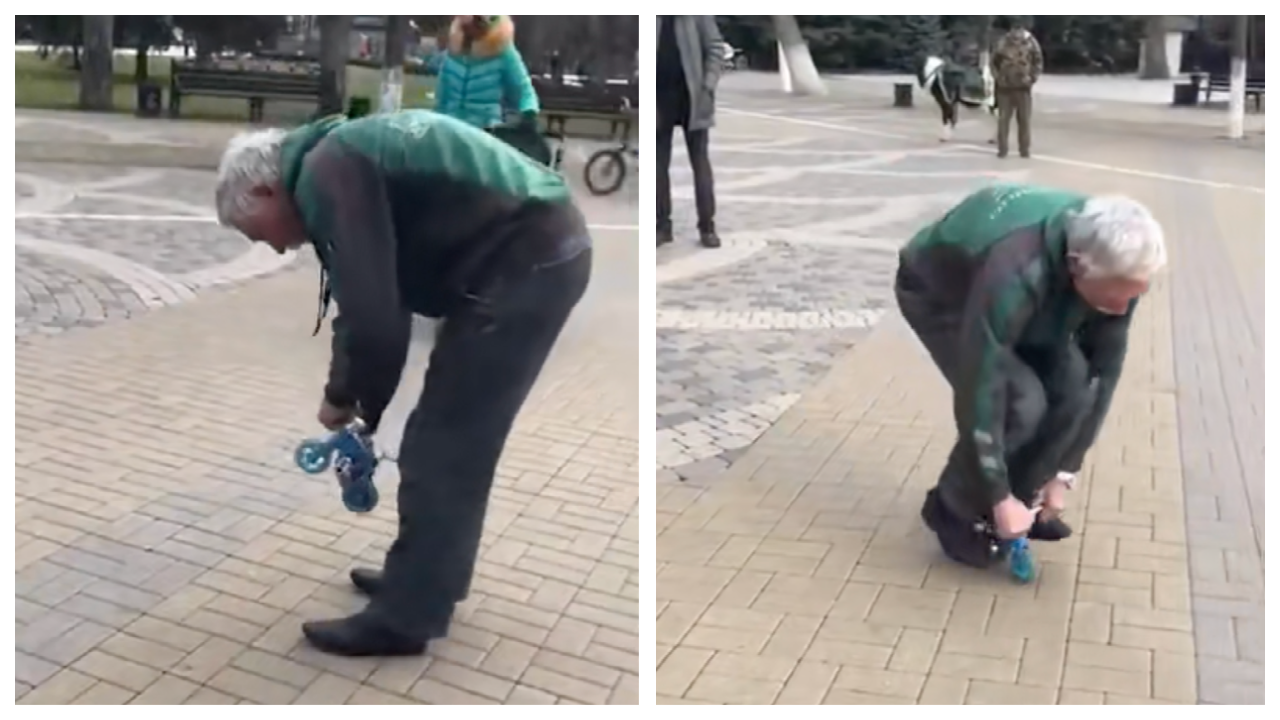 Grandpa likes to ride world’s smallest bike