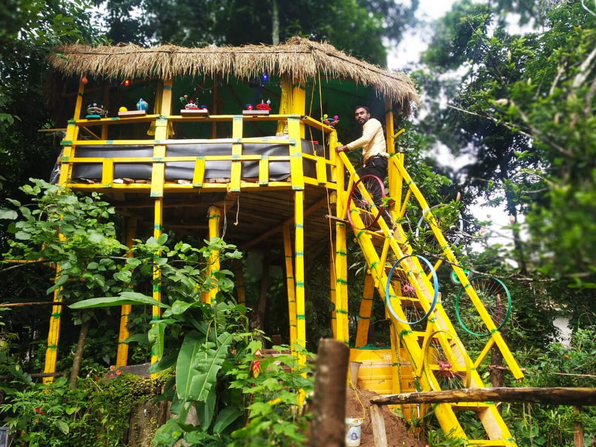 Photos: Karnataka teacher builds treehouse classroom to overcome slow ...