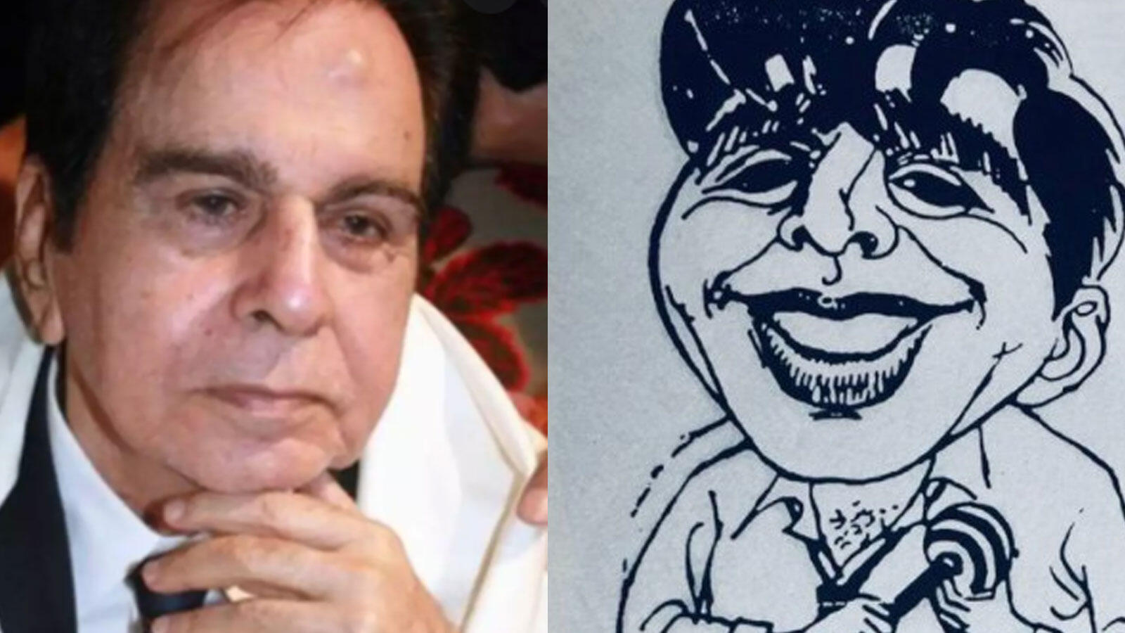 Dilip Kumar’s caricature painted by Satyajit Ray goes viral on social ...