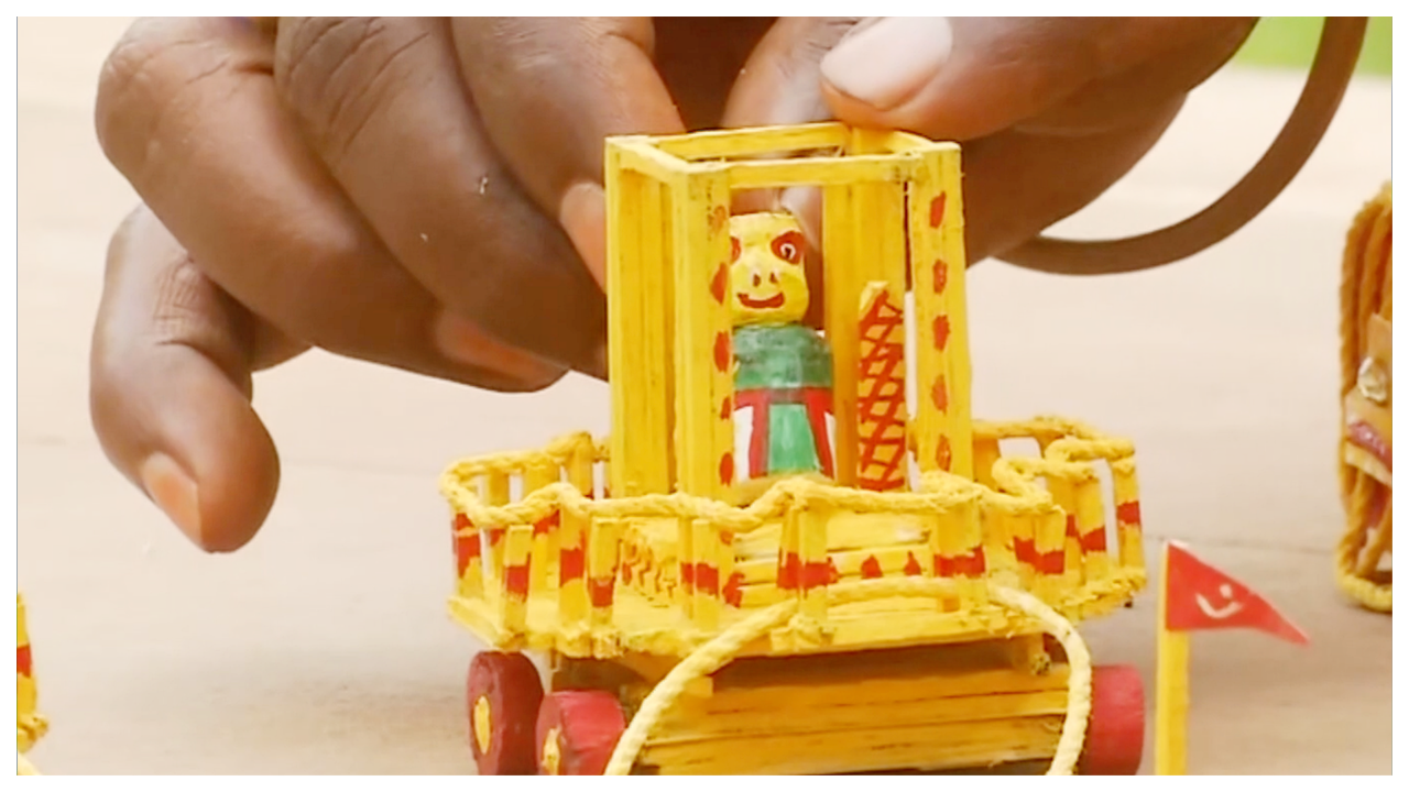 Odisha artist crafts miniature models of chariots using matchsticks ...