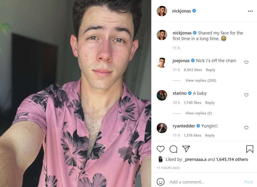 Nick Jonas gives glimpse of his clean-shaven face | English Movie News ...
