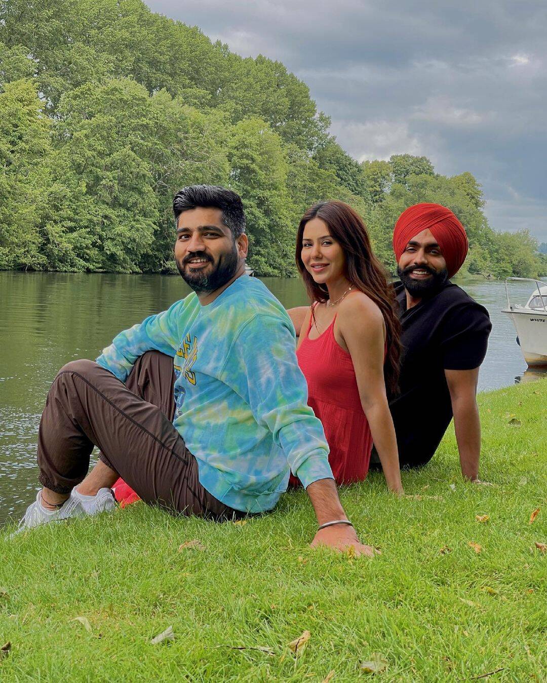 Sonam Bajwa is seen having fun during the shoot of 'Sher Bagga'