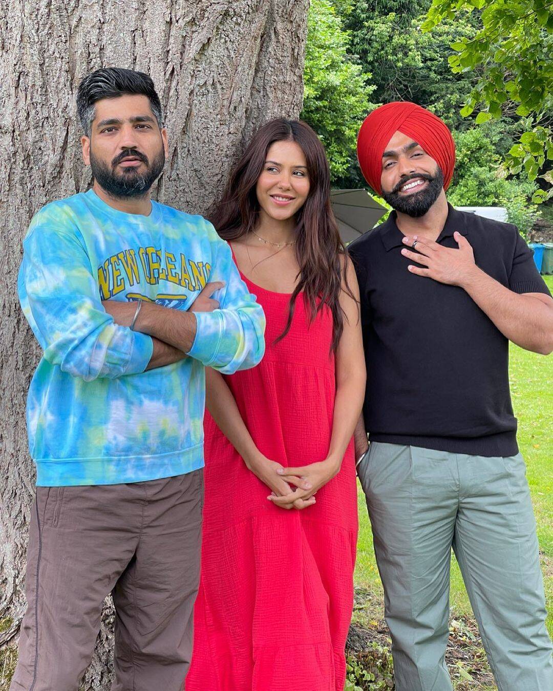 Sonam Bajwa is seen having fun during the shoot of 'Sher Bagga'