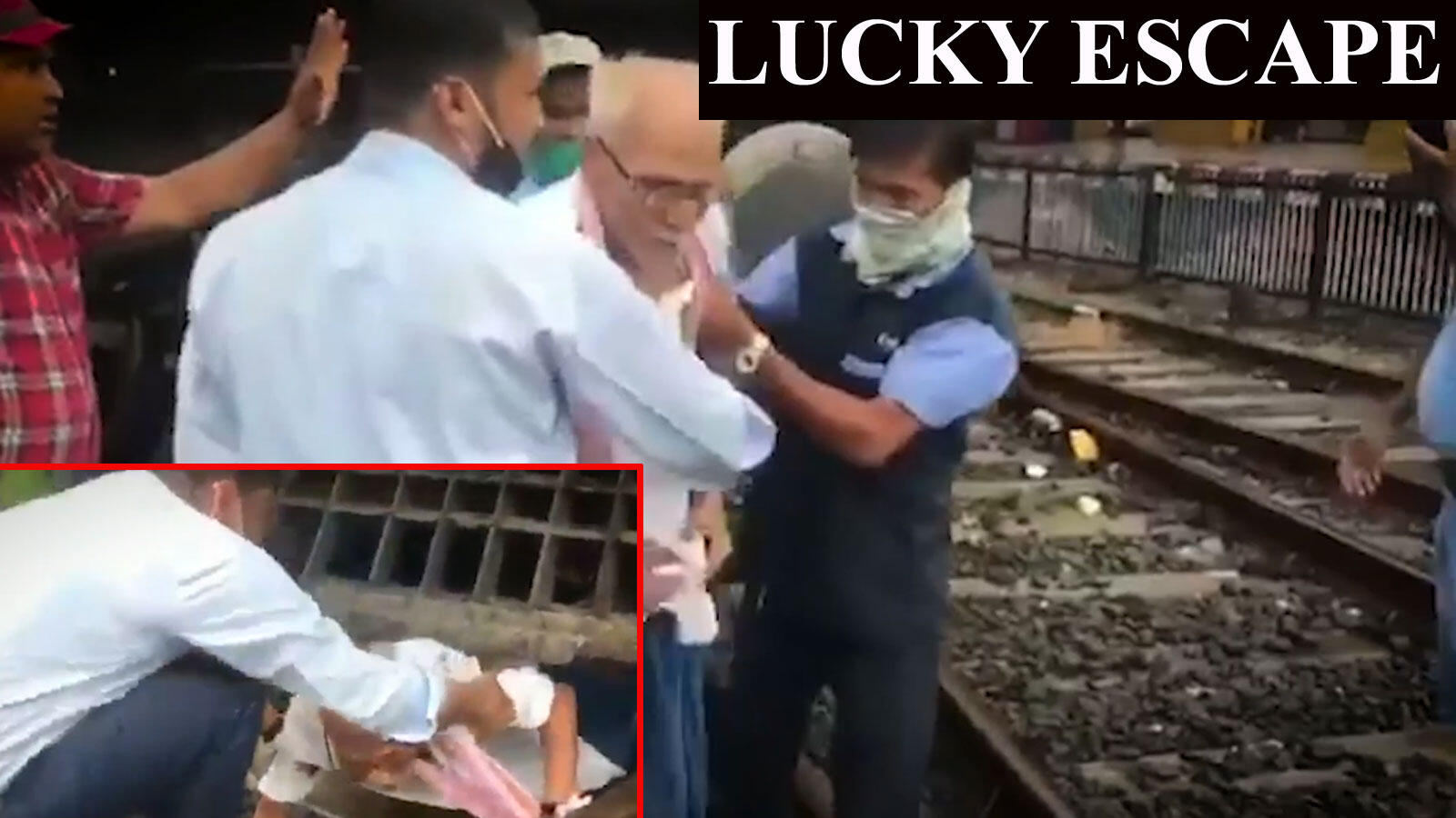 Watch: Senior citizen pulled out alive from under train after loco ...