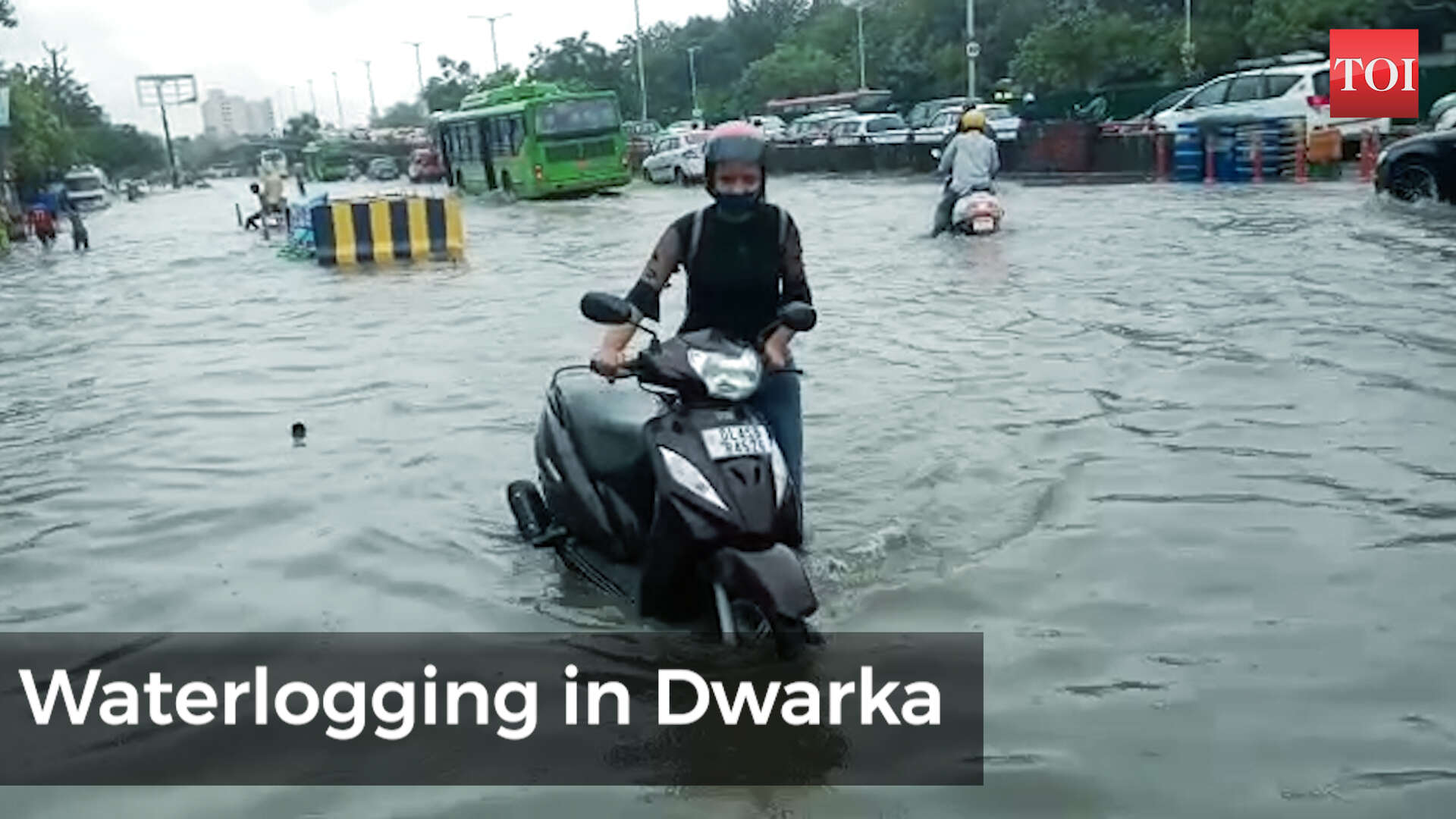 Delhi: Waterlogging near Dwarka flyover, underpass after heavy rainfall