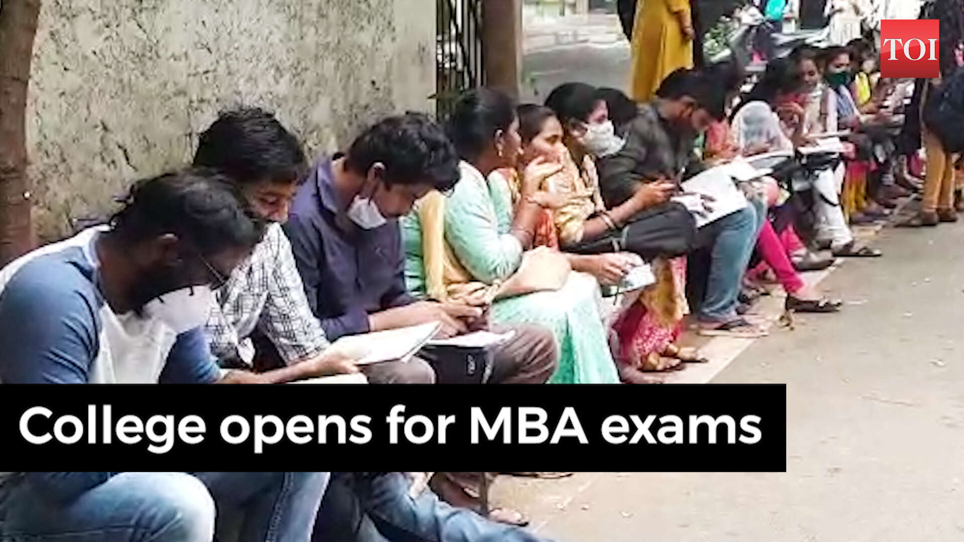 Visakhapatnam: Students appear for the MBA semester exams at Samata College