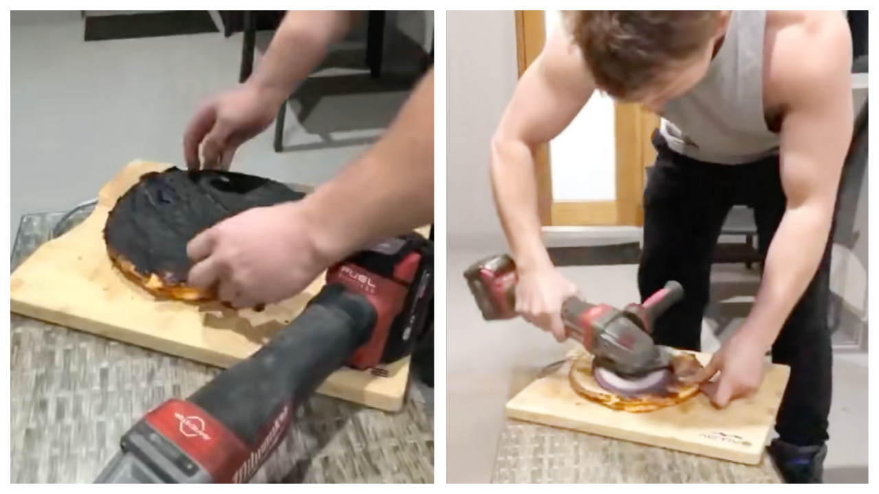 Burnt Pizza? No problem!: Guy shows easy fix