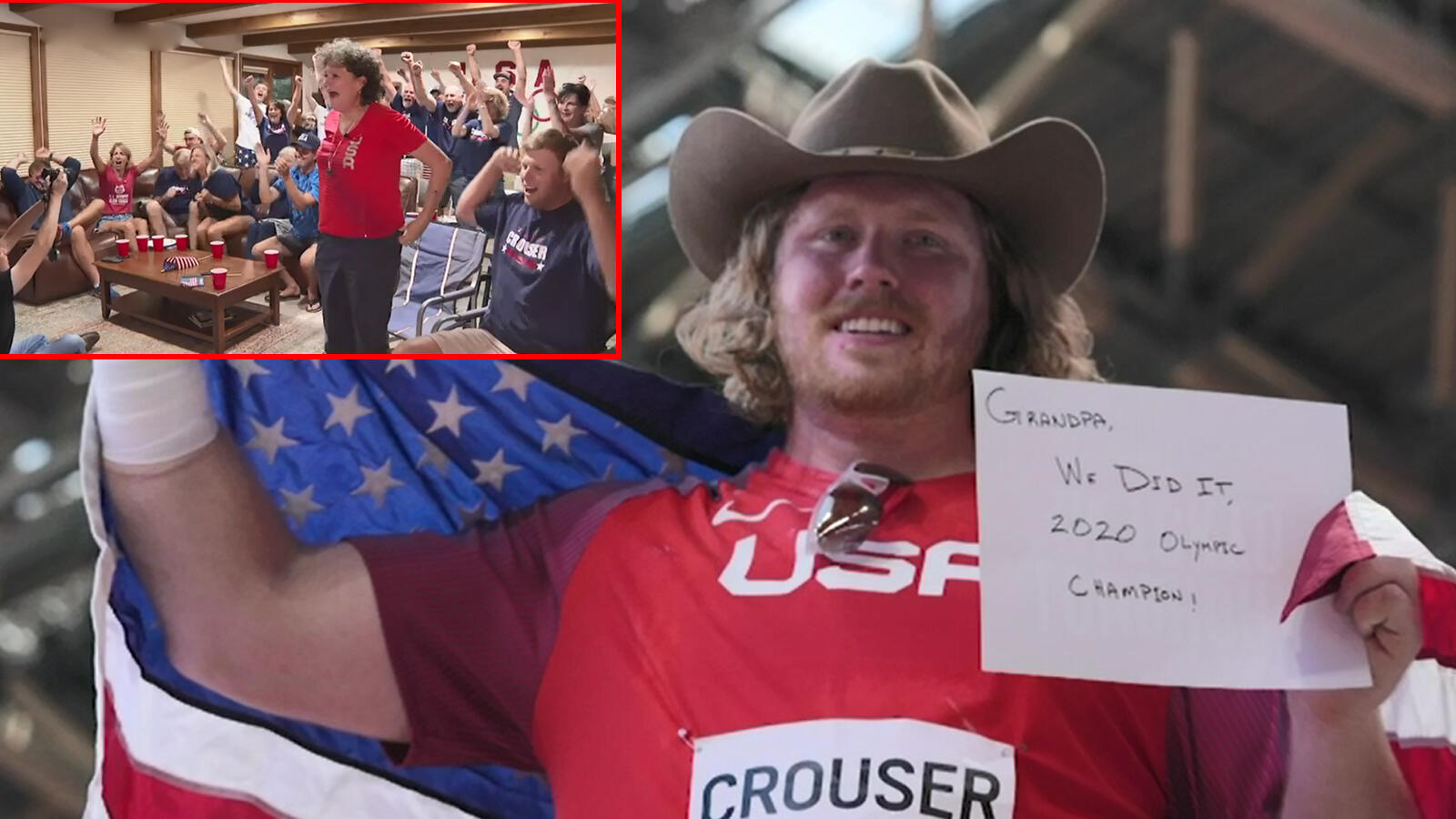 Tokyo Olympics: Family cheers as shot putter Ryan Crouser wins gold