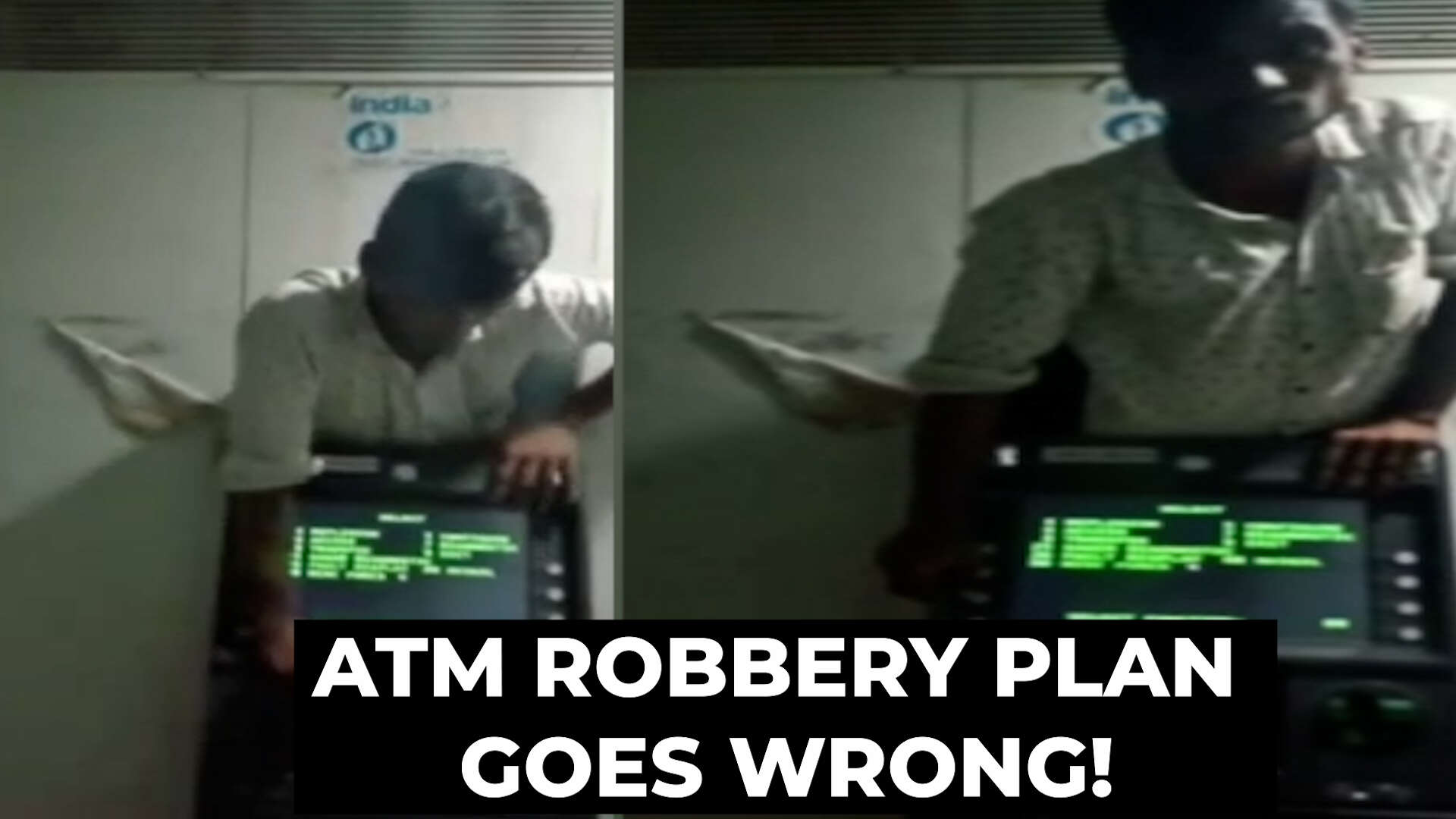 Man tries to break open ATM, gets stuck between machine and wall