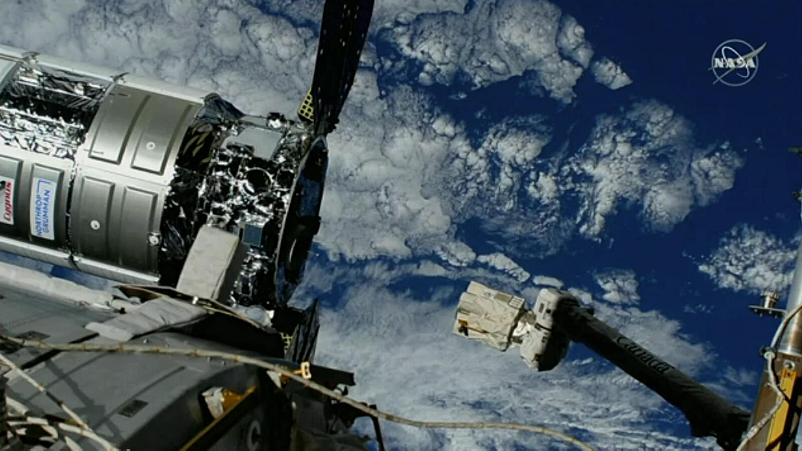 Space ship delivers pizza to International Space Station