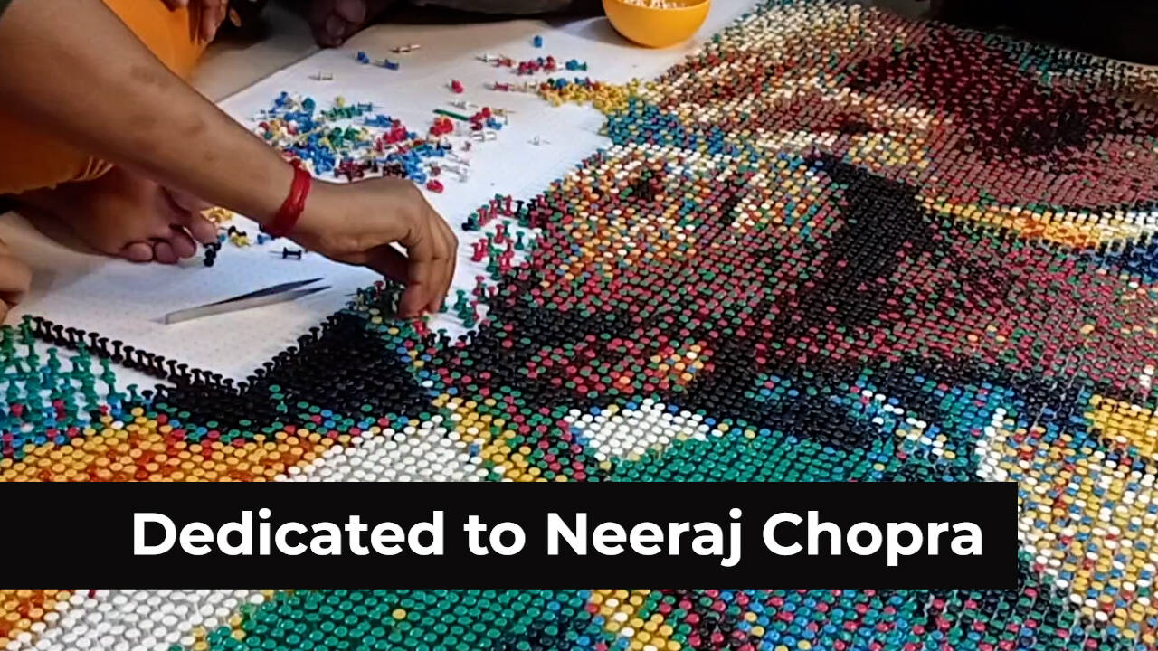 Mumbai artist dedicates pushpin artwork to India’s golden boy Neeraj Chopra