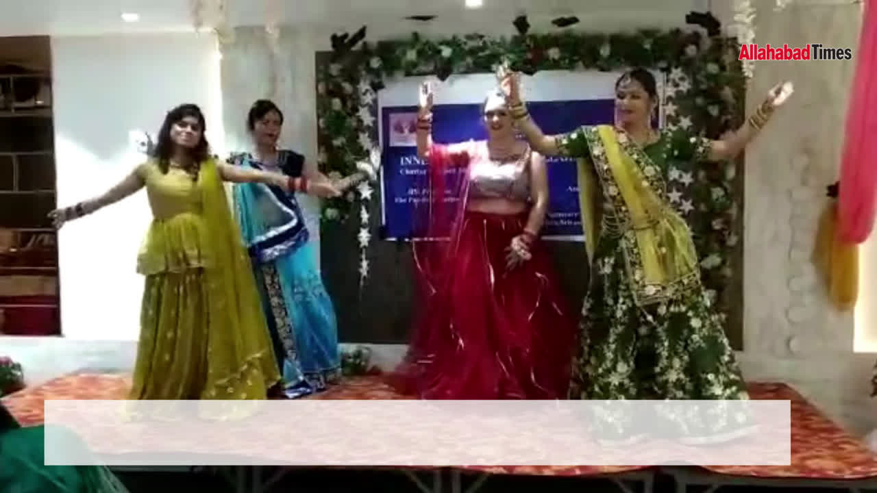 A lot of singing and dancing at this Teej party