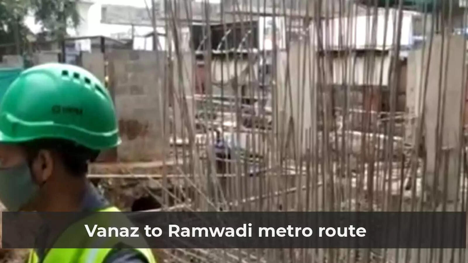 Metro station construction work on Vanaz to Ramwadi metro route outside ...