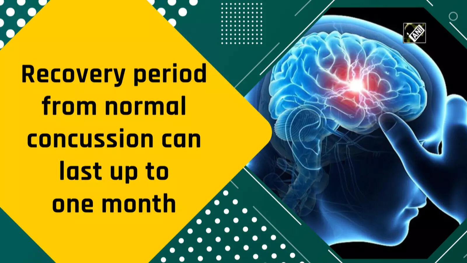 Recovery period from normal concussion can last up to one month