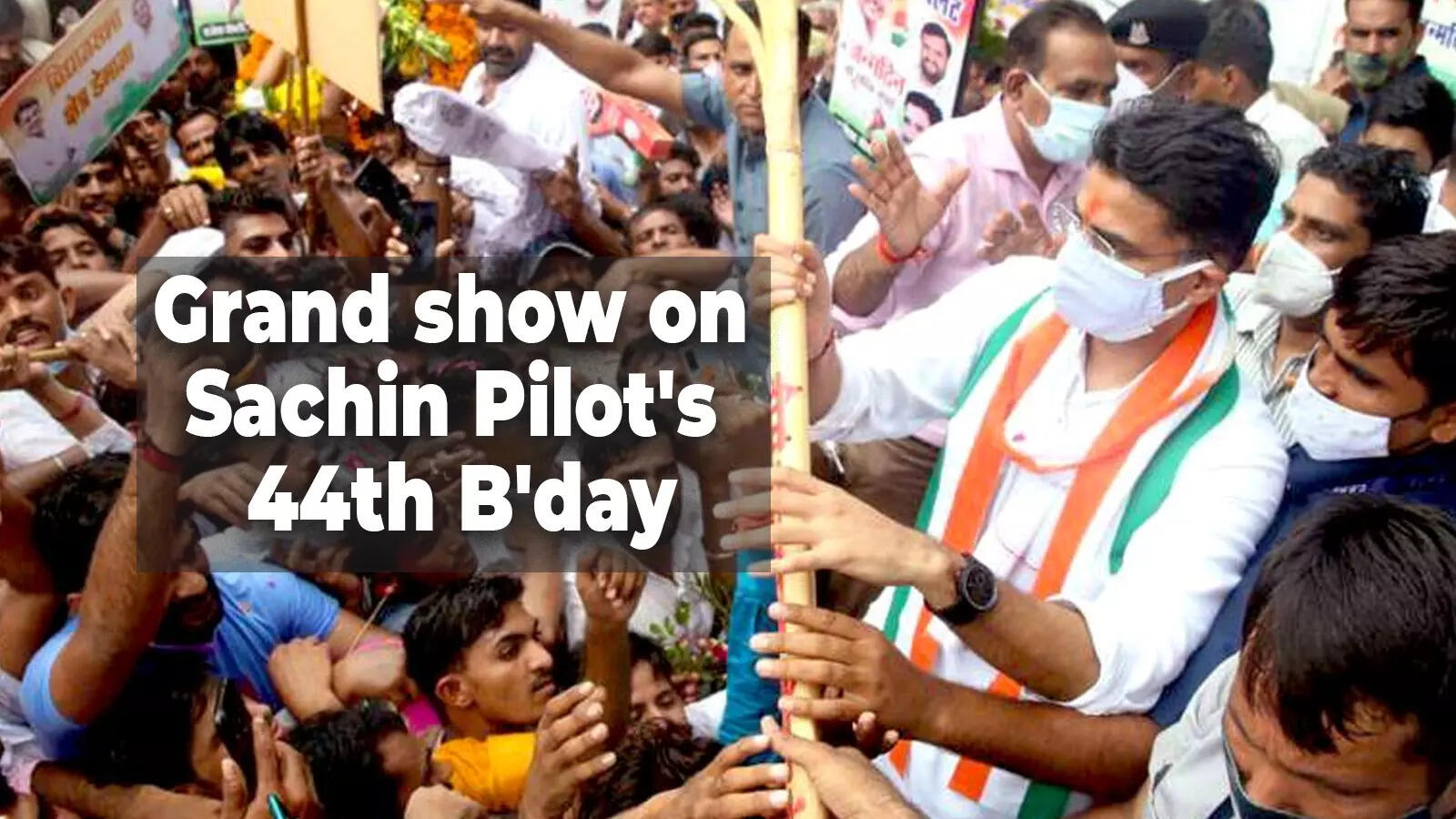 sachin pilot: Sachin Pilot's supporters put up a massive show of ...