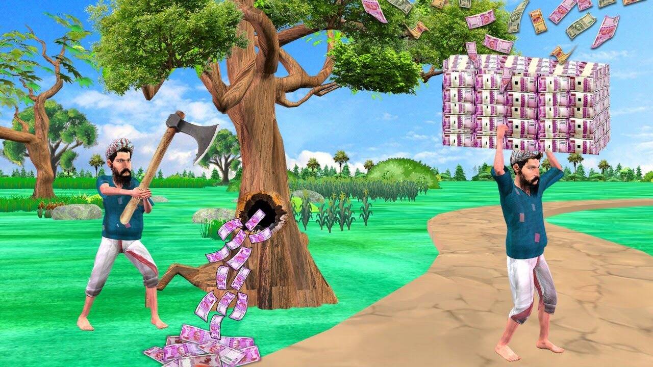 Most Popular Kids Story In Hindi - Wood Cutter Magical Money Tree ...