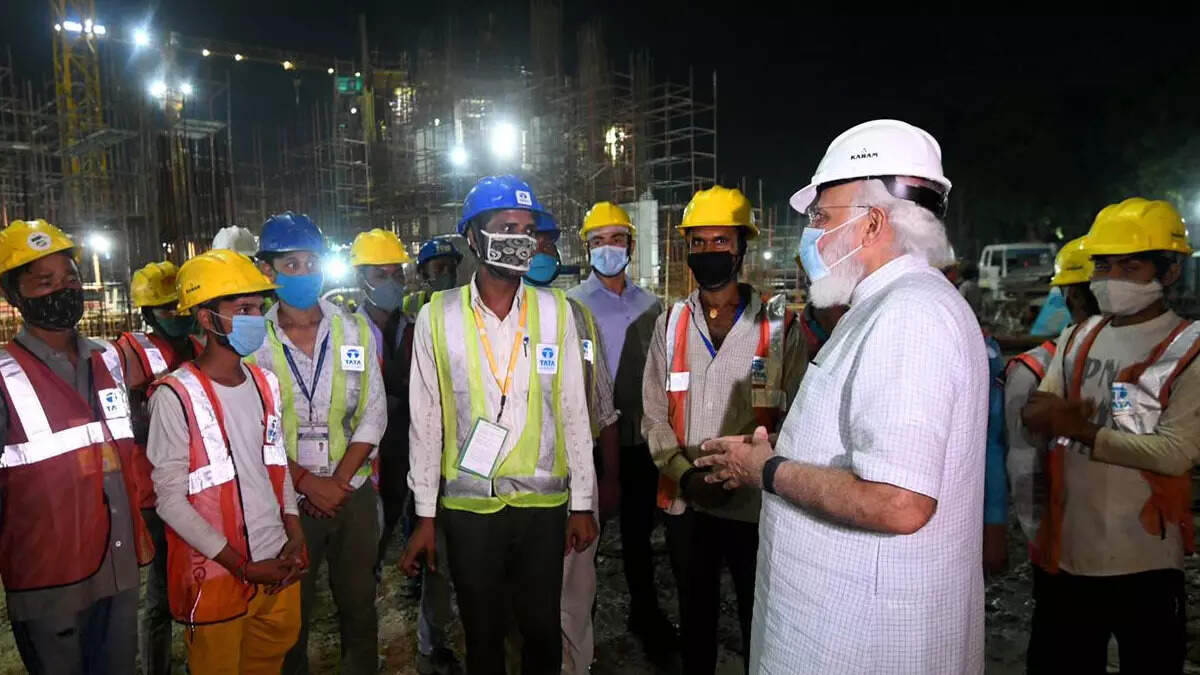 Photos: PM Modi visits Parliament building construction site