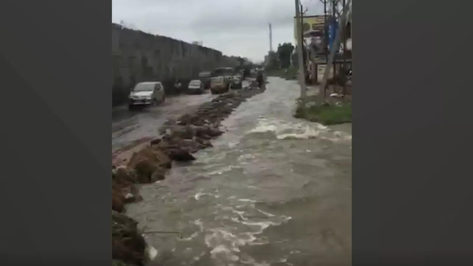 Hyderabad: Appa Cheruvu overflows due to heavy rains, traffic diverted