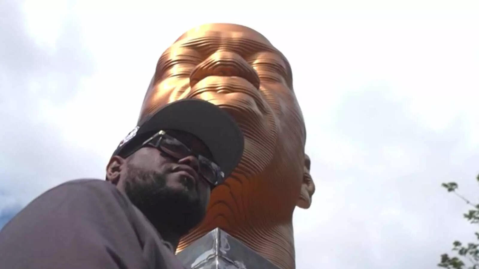 George Floyd gold statue goes on display in NYC