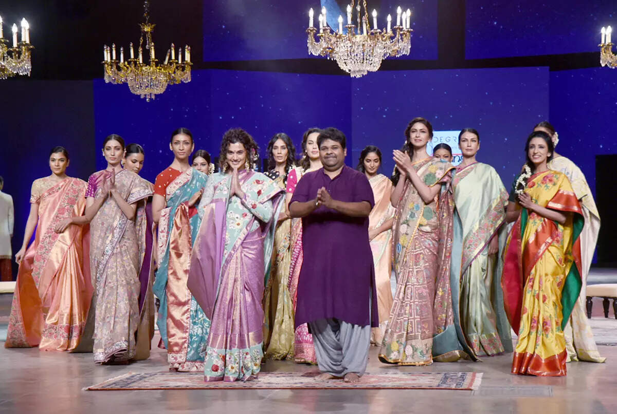 Bollywood celebrities showcase designer outfits at a fashion show- The ...