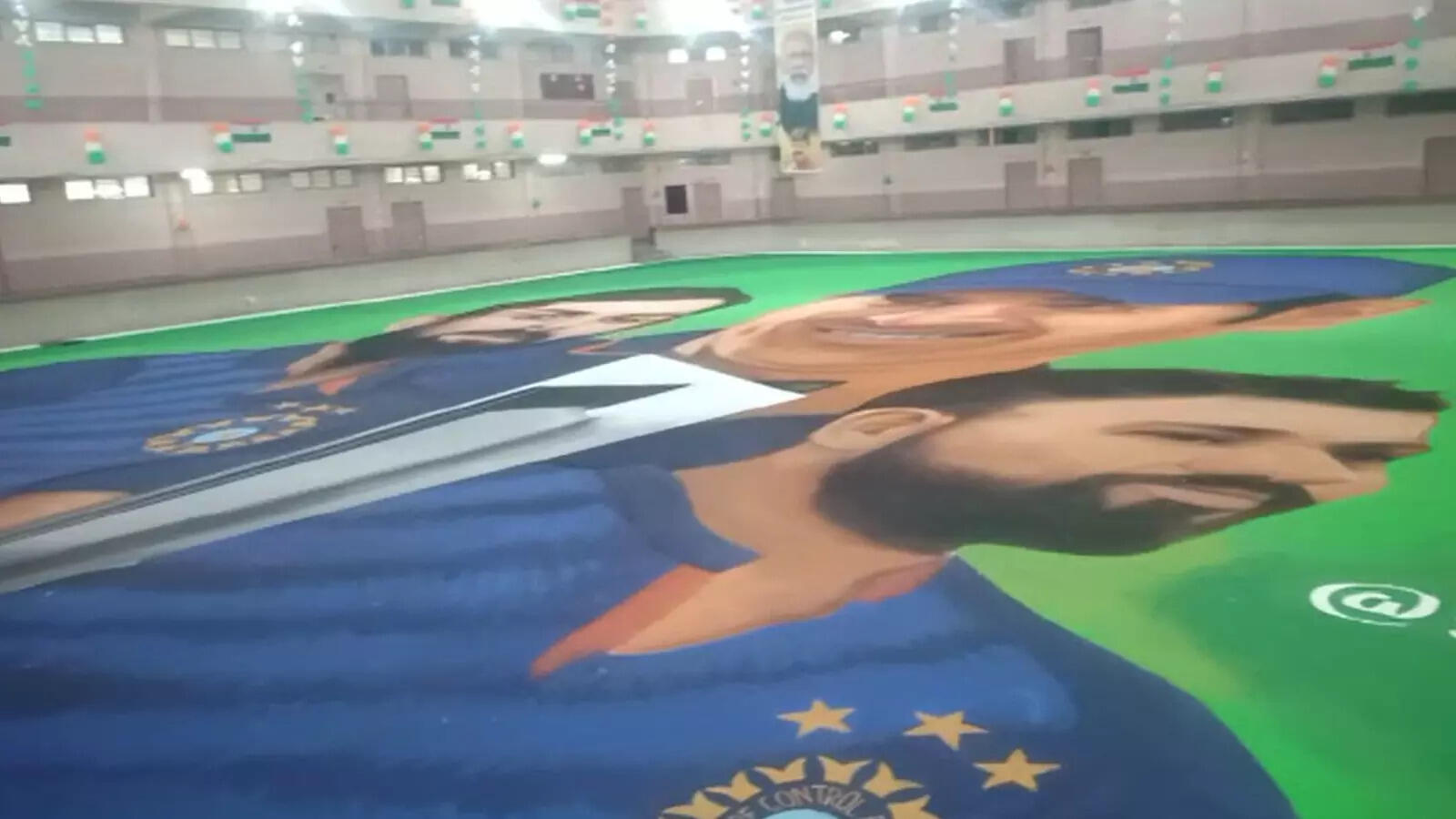 T20 World Cup: Indore artists wish team India with rangoli for T20 ...