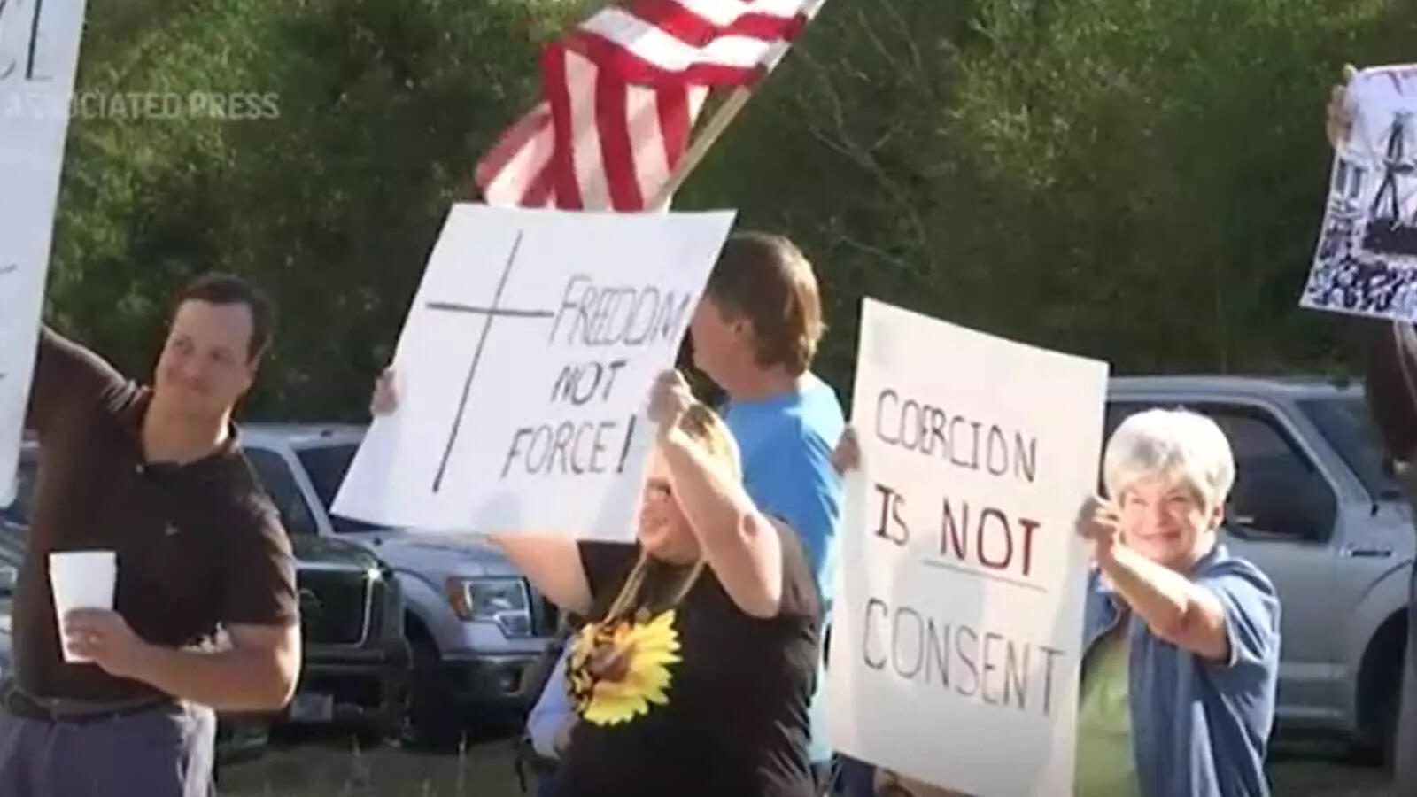 Rocket plant employees protest vaccination mandate