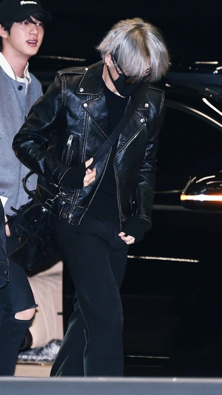 BTS Suga Asymmetrical Zipper Black Biker Leather Jacket | atelier-yuwa ...