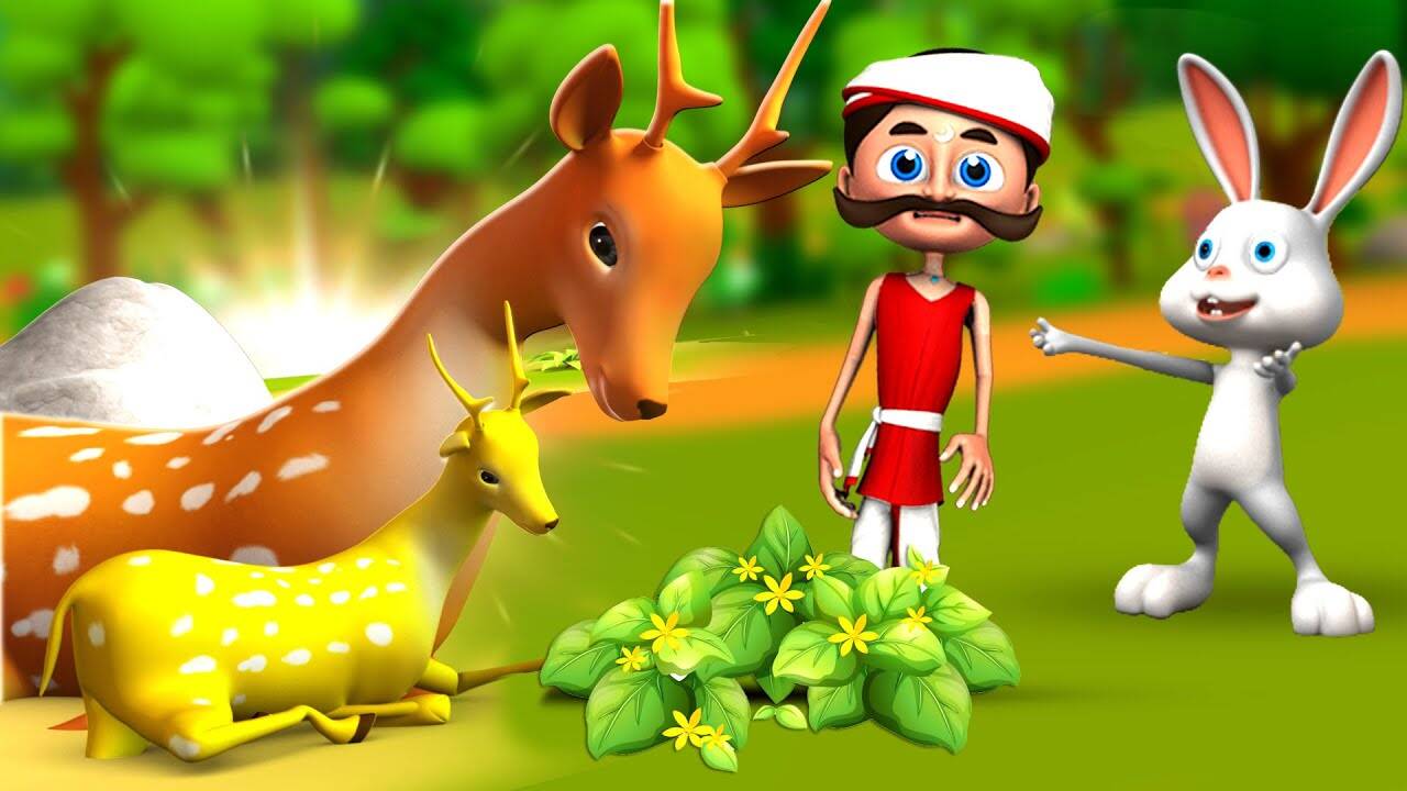 Latest Children Tamil Nursery Story 'தங்க மான் மற்றும் முயல் - Rabbit ...